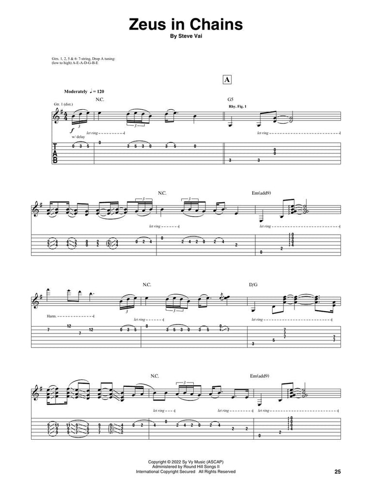 Inviolate Tablature Book – Steve Vai